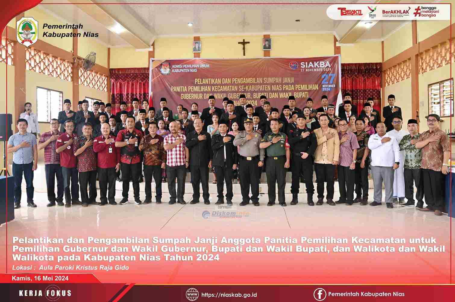 Sukseskan Pilkada Serentak 2024, KPU Nias Lantik 50 Anggota PPK - Info Xpos / infoxpos.com